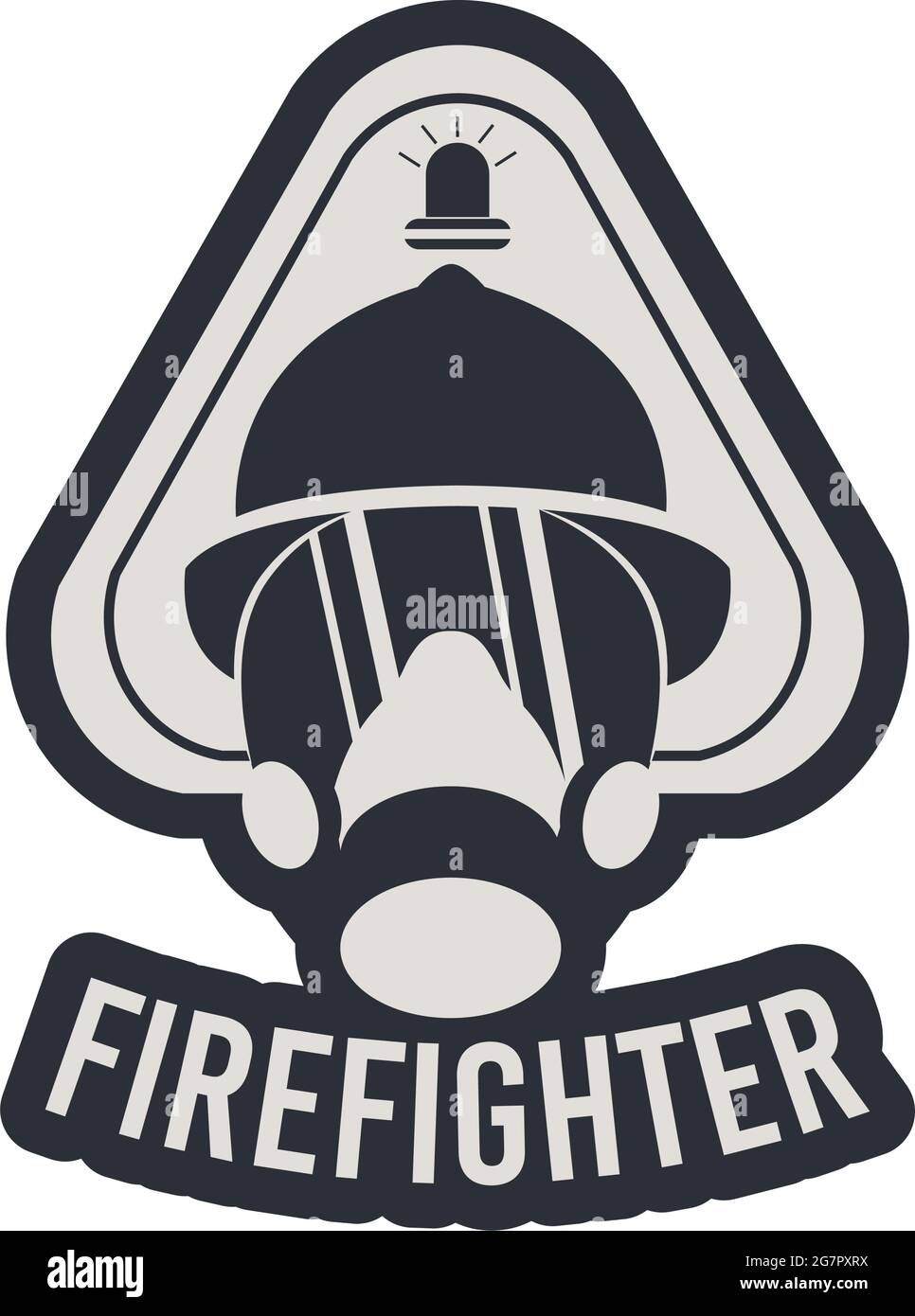 firefighter badge with gas mask and siren Stock Vector Image & Art - Alamy