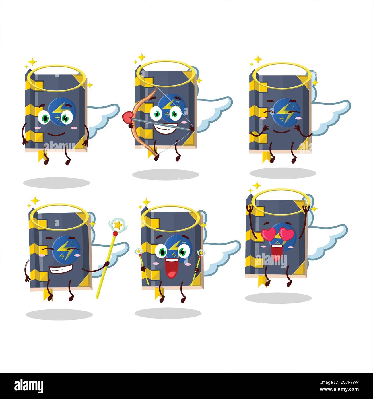 Lightning book of magic cartoon designs as a cute angel character ...