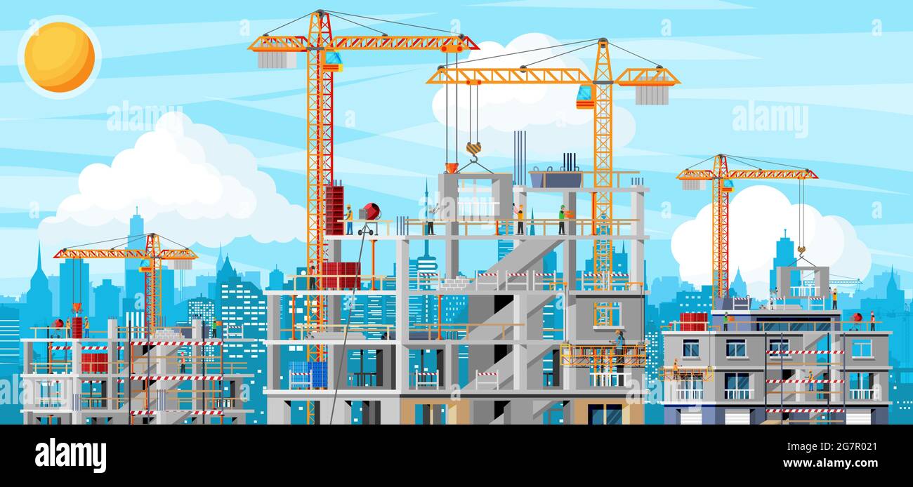 Crane roof construction Stock Vector Images - Alamy