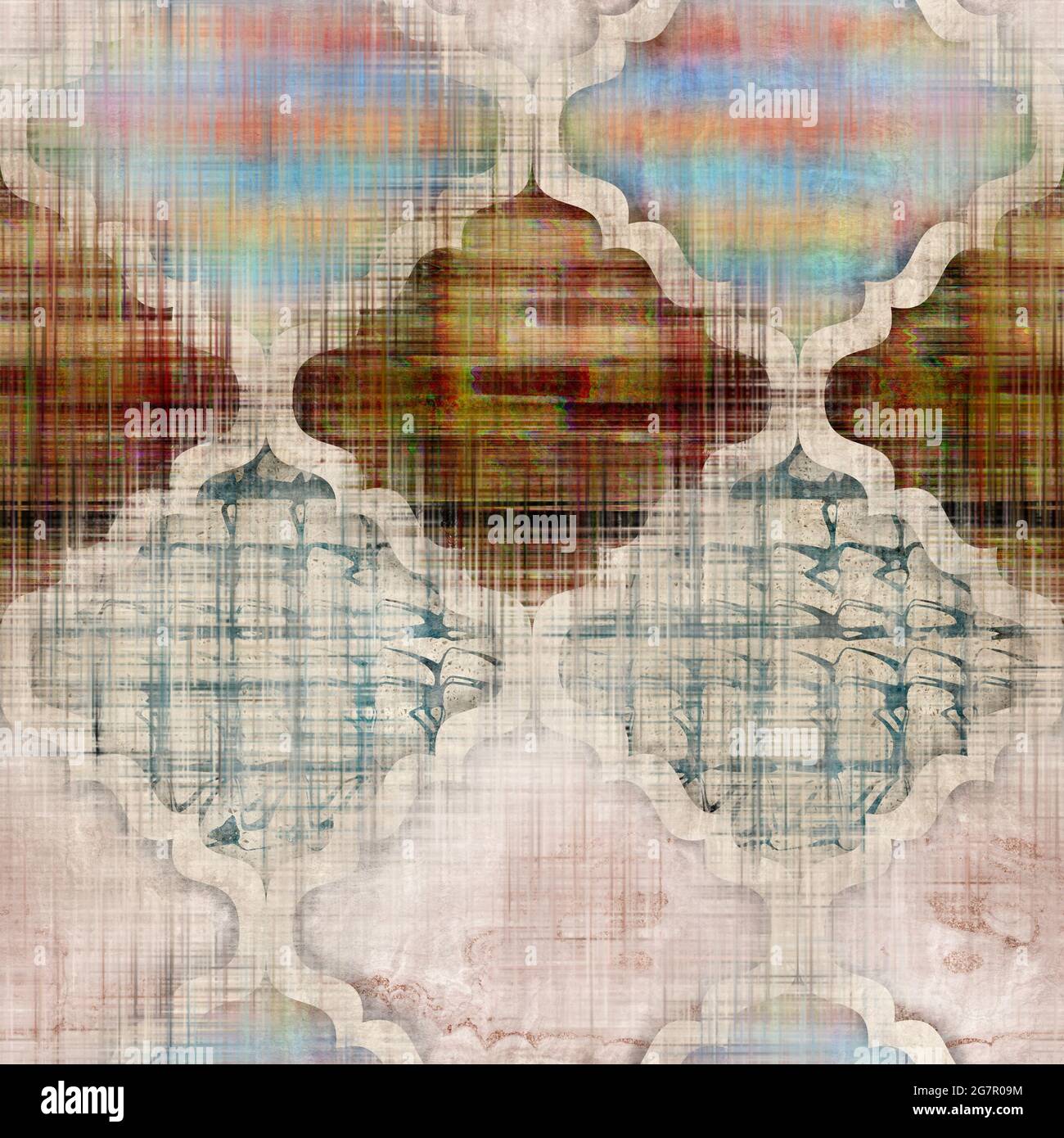 Seamless Moroccan inspired highly textured pattern for surface print ...