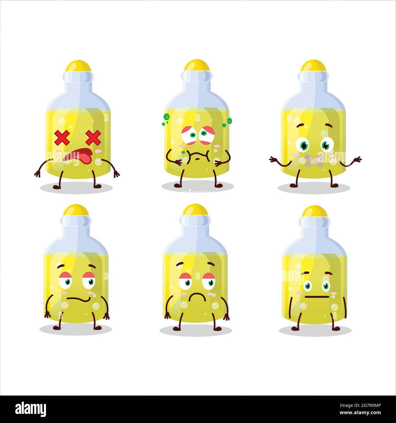 Yellow magic potion cartoon character with nope expression. Vector ...