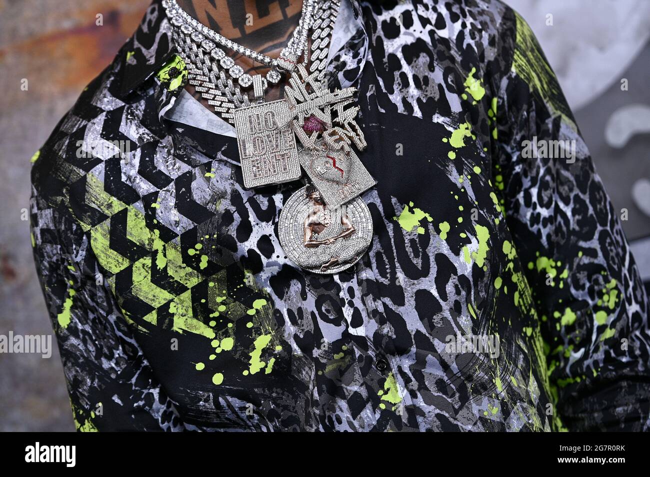 New York, USA. 15th July, 2021. NLE Choppa attends the red carpet at ...