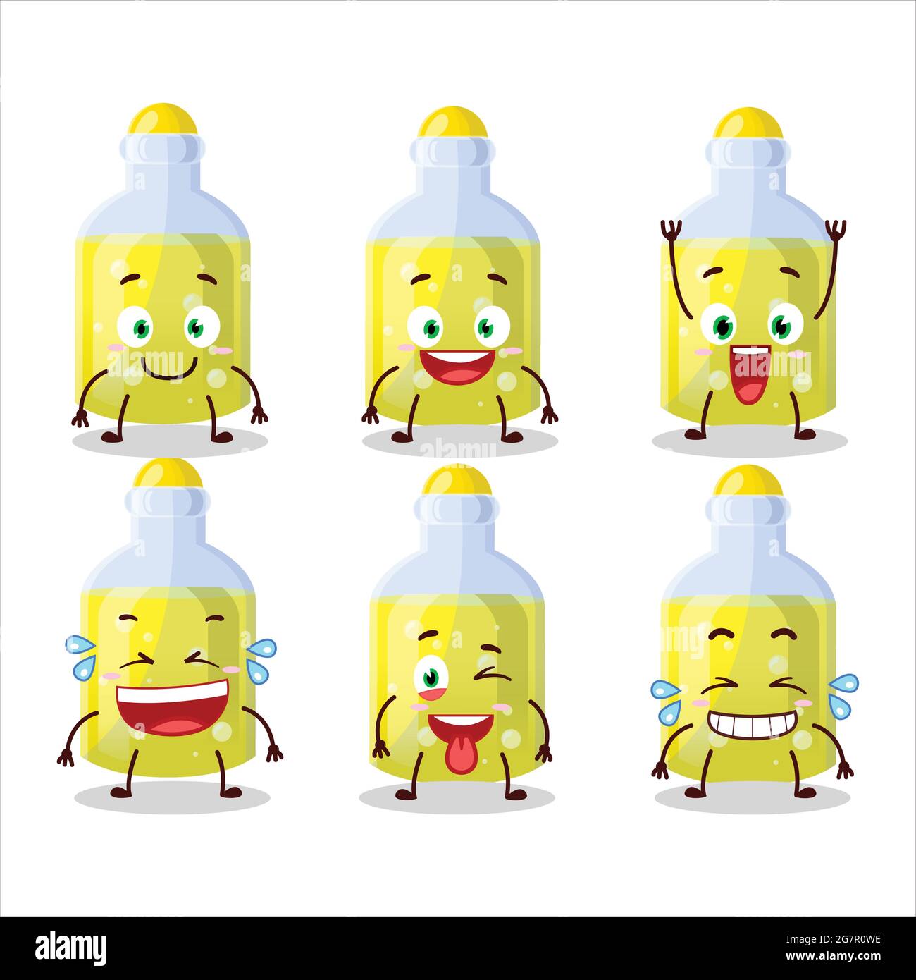 Cartoon character of yellow magic potion with smile expression. Vector ...