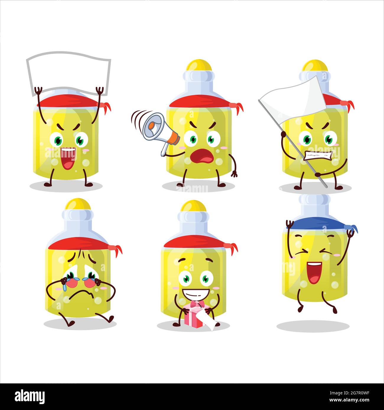 Mascot design style of yellow magic potion character as an attractive ...