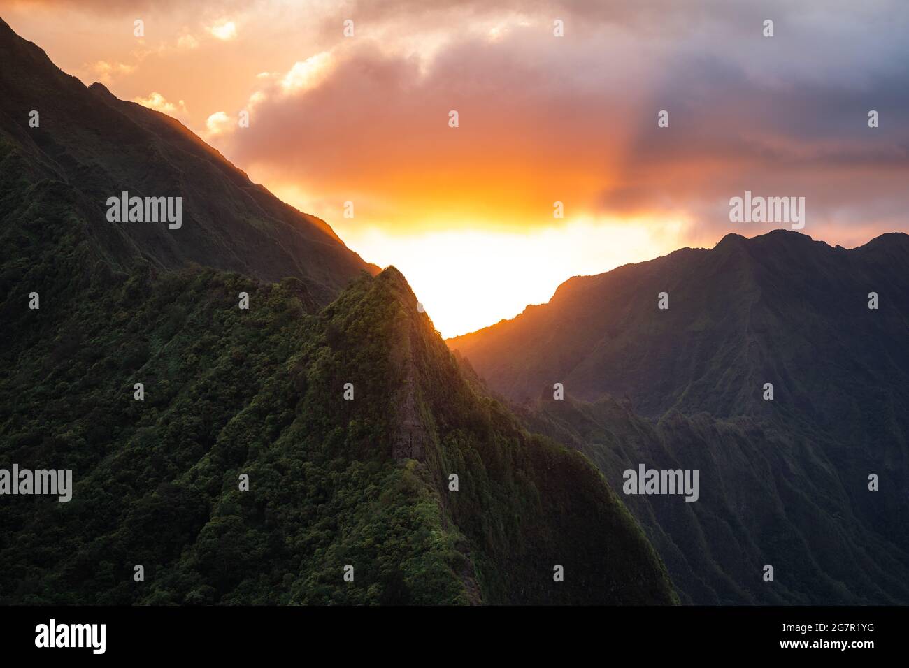 Rural landscape of hills during a scenic sunset Stock Photo - Alamy