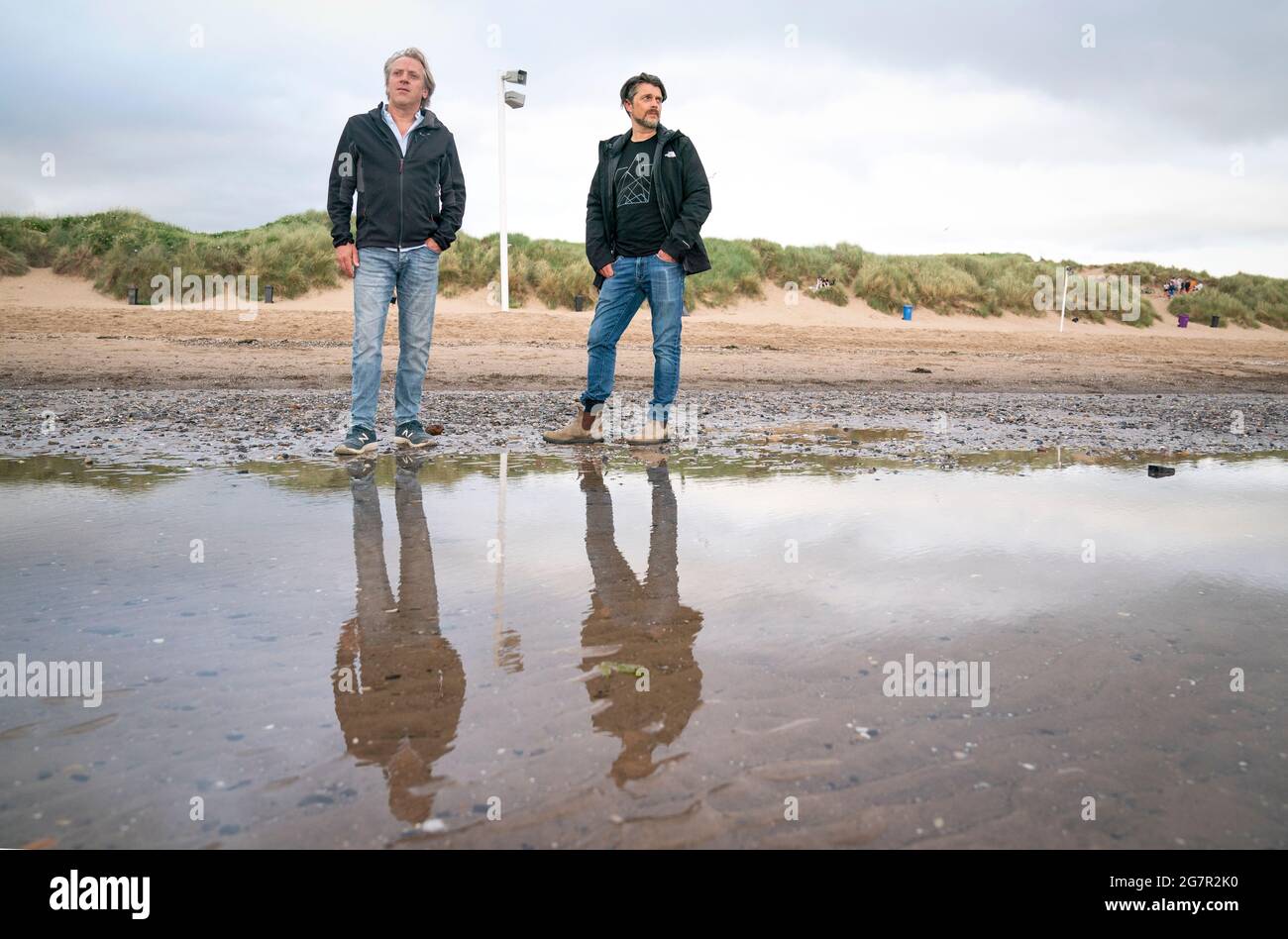 Dutch artists Rob Van Rijswijk (left) and Jeroen Strijbos alongside one ...