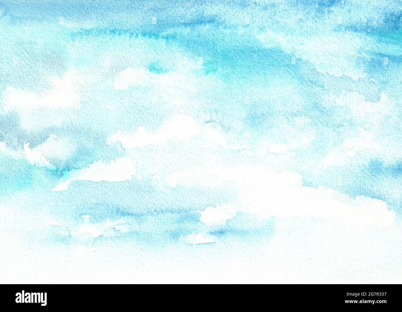 Blue sky, Watercolor hand drawn illustration Stock Photo - Alamy