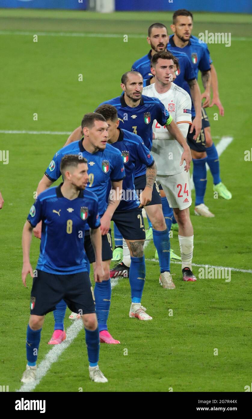 ITALIAN LINE OF DEFENCE, ITALY V SPAIN, 2021 Stock Photo - Alamy