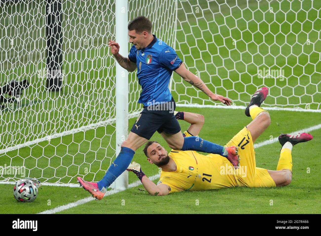 ANDREA BELOTTI, GIANLUIGI DONNARUMMA, ITALY V SPAIN, 2021 Stock Photo ...