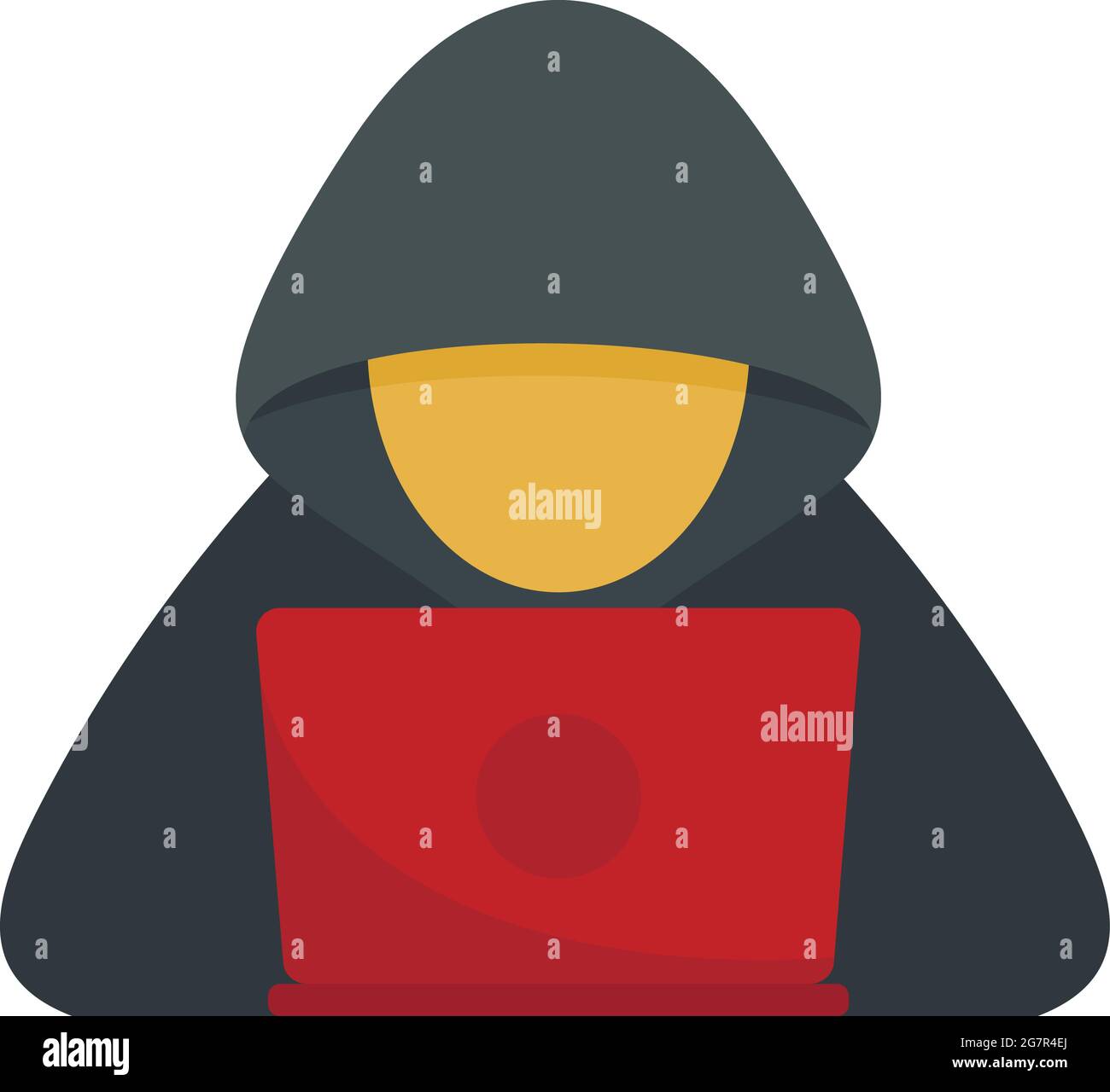 Cyber hacker icon. Flat illustration of cyber hacker vector icon ...