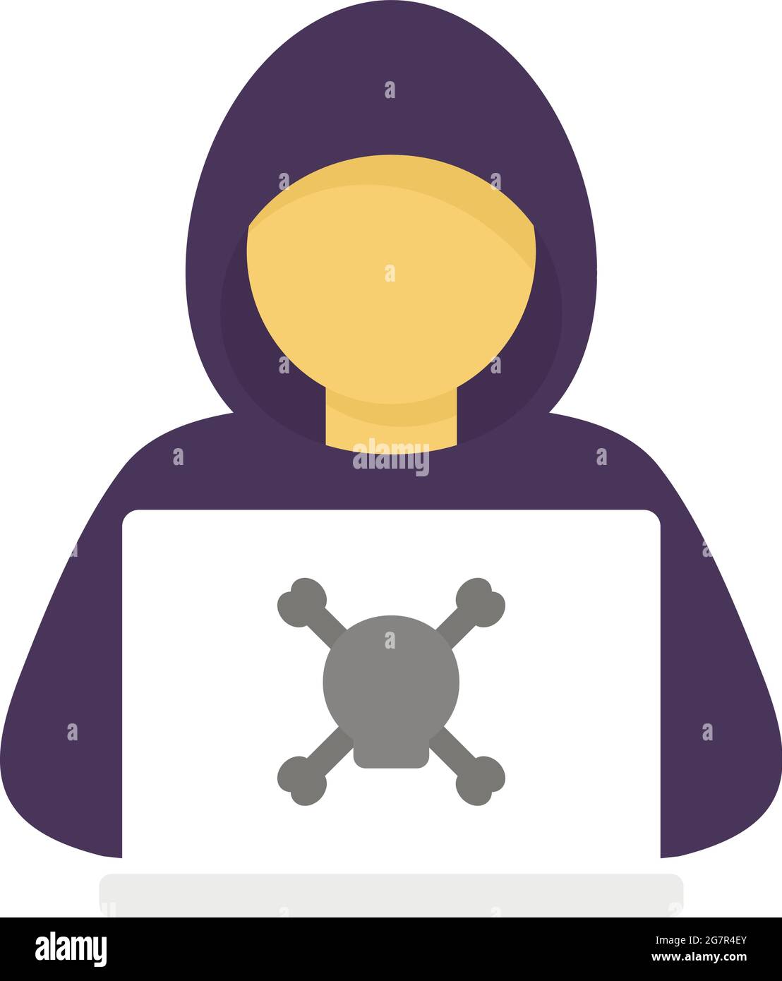 Criminal hacker icon. Flat illustration of criminal hacker vector icon ...