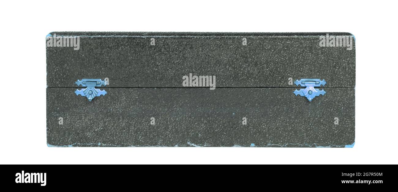 Old leather box isolated on a white background Stock Photo - Alamy