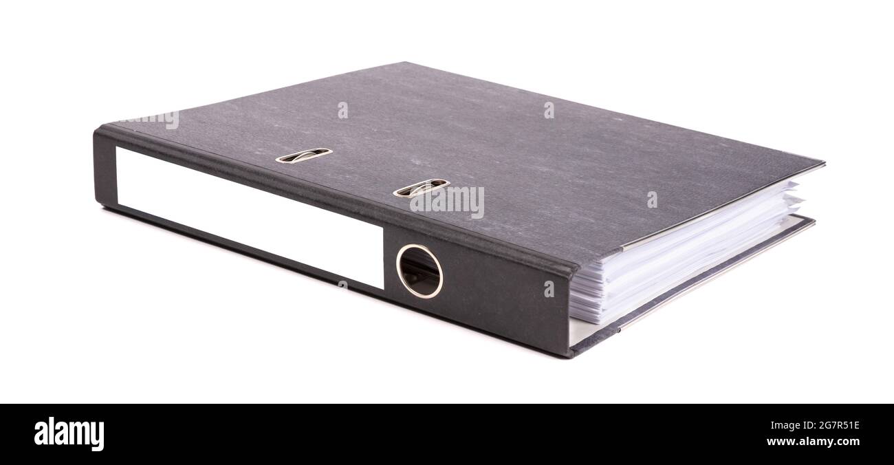 Black archive business folder isolated on white Stock Photo - Alamy