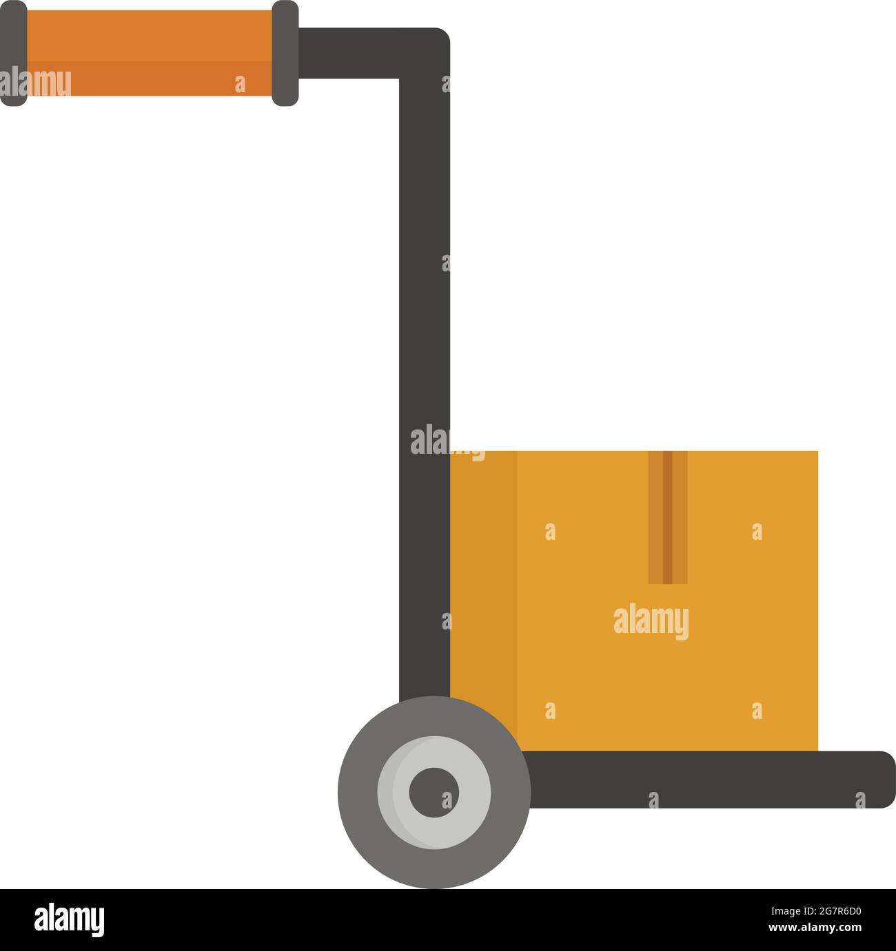 Hand parcel cart icon. Flat illustration of hand parcel cart vector ...