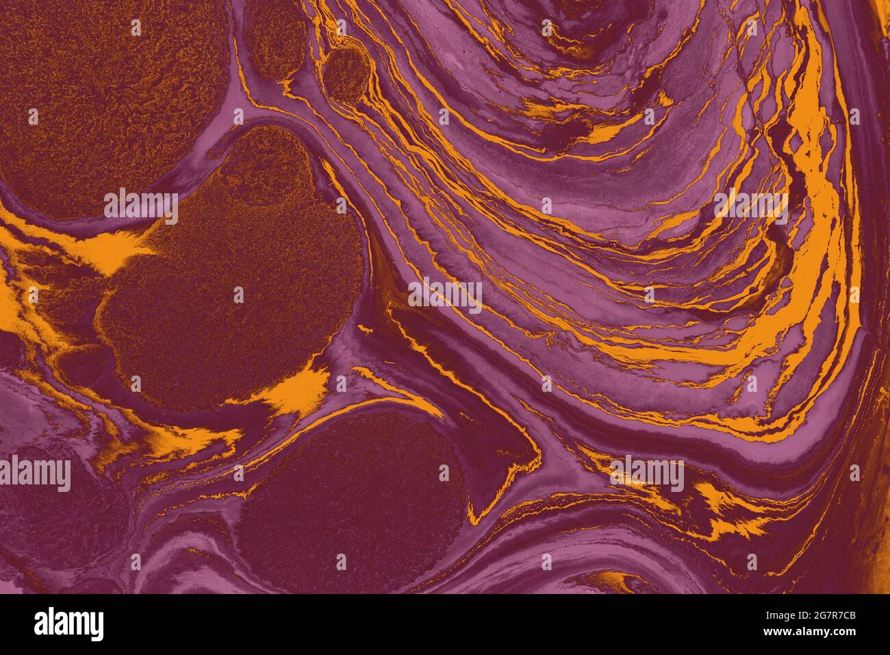 Illustration of an abstract painting with mixed red and orange shades ...