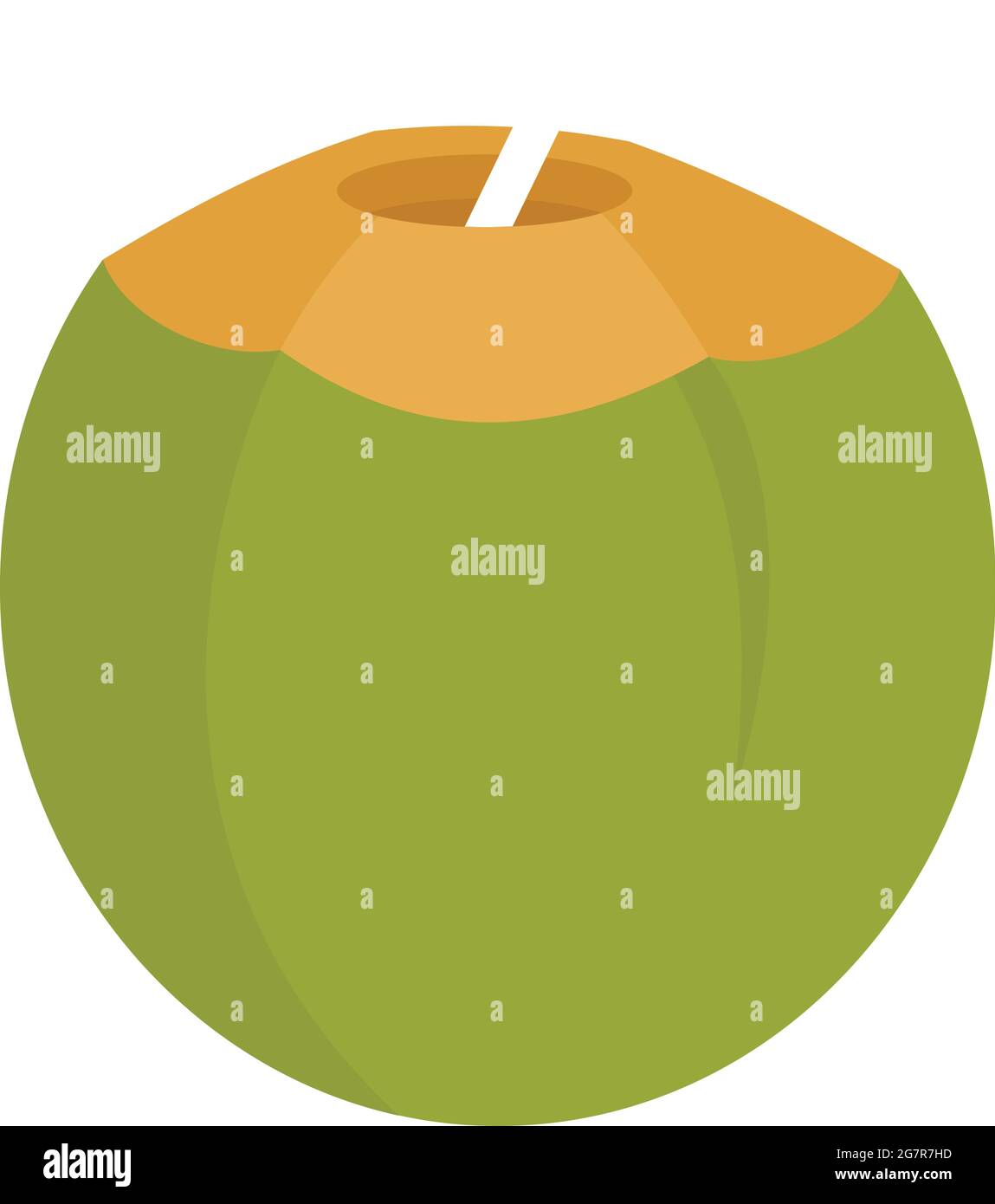 Coconut cocktail icon. Flat illustration of coconut cocktail vector ...