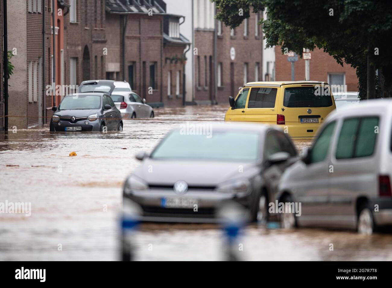 Erftstadt, Germany. 16th July, 2021. CORRECTING CITY'S NAME - Cars are ...