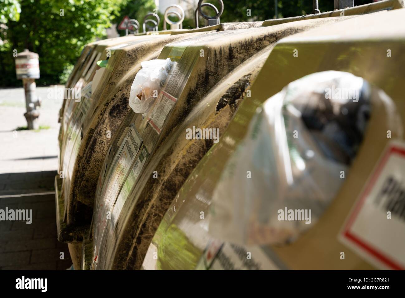 MUNICH, GERMANY - Jun 14, 2021: A view of Too much plastic rubbish for ...