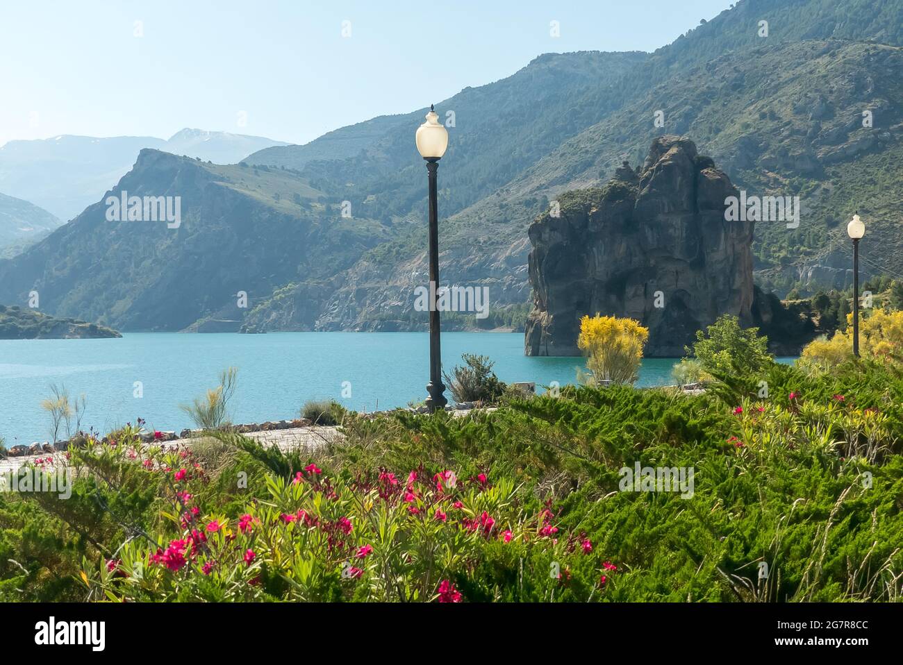 Granada in Spain: the turquoise waters of the Embalse de Canales Stock ...