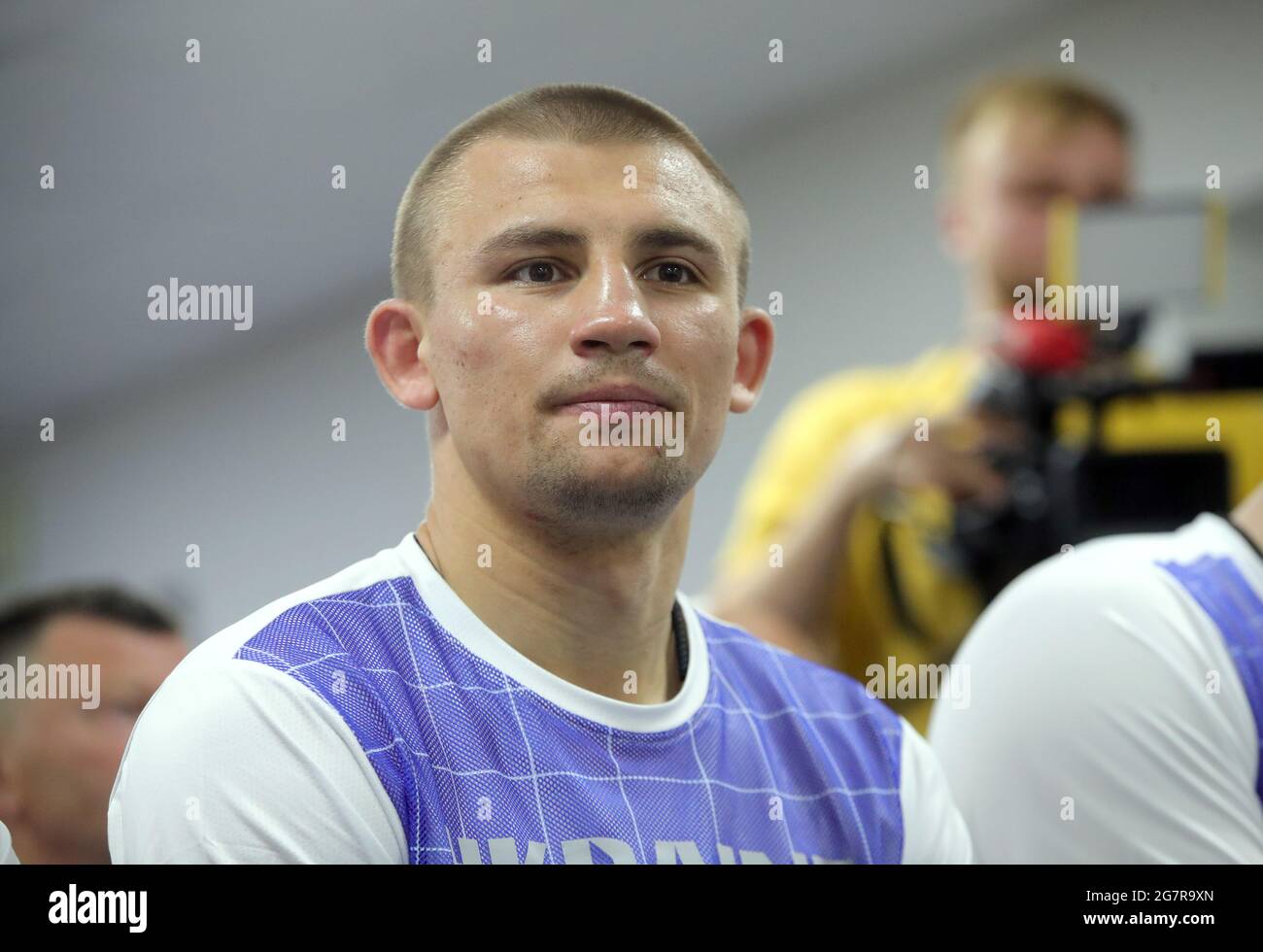 KYIV, UKRAINE - JULY 15, 2021 - Member of the national boxing team who ...