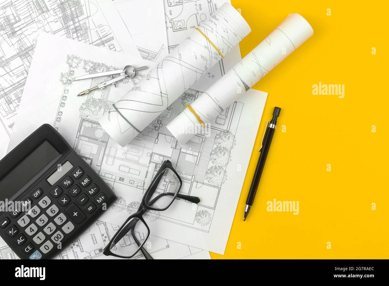 House designing and architect plan concept. Drawing sketch plans ...