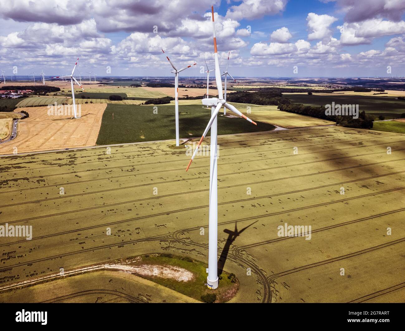 Aerial view of a wind turbine Stock Photo - Alamy