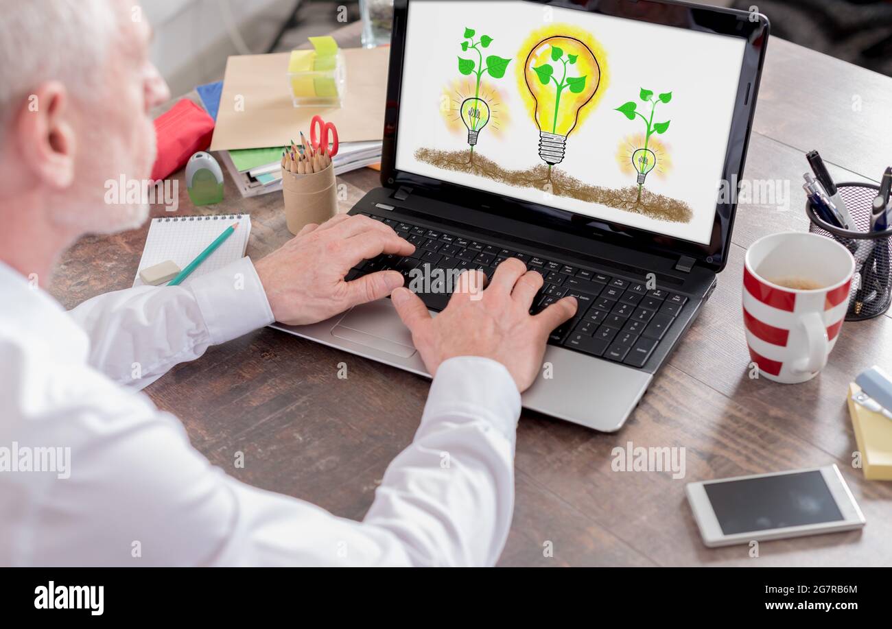 Ideas concept shown on a laptop screen Stock Photo - Alamy
