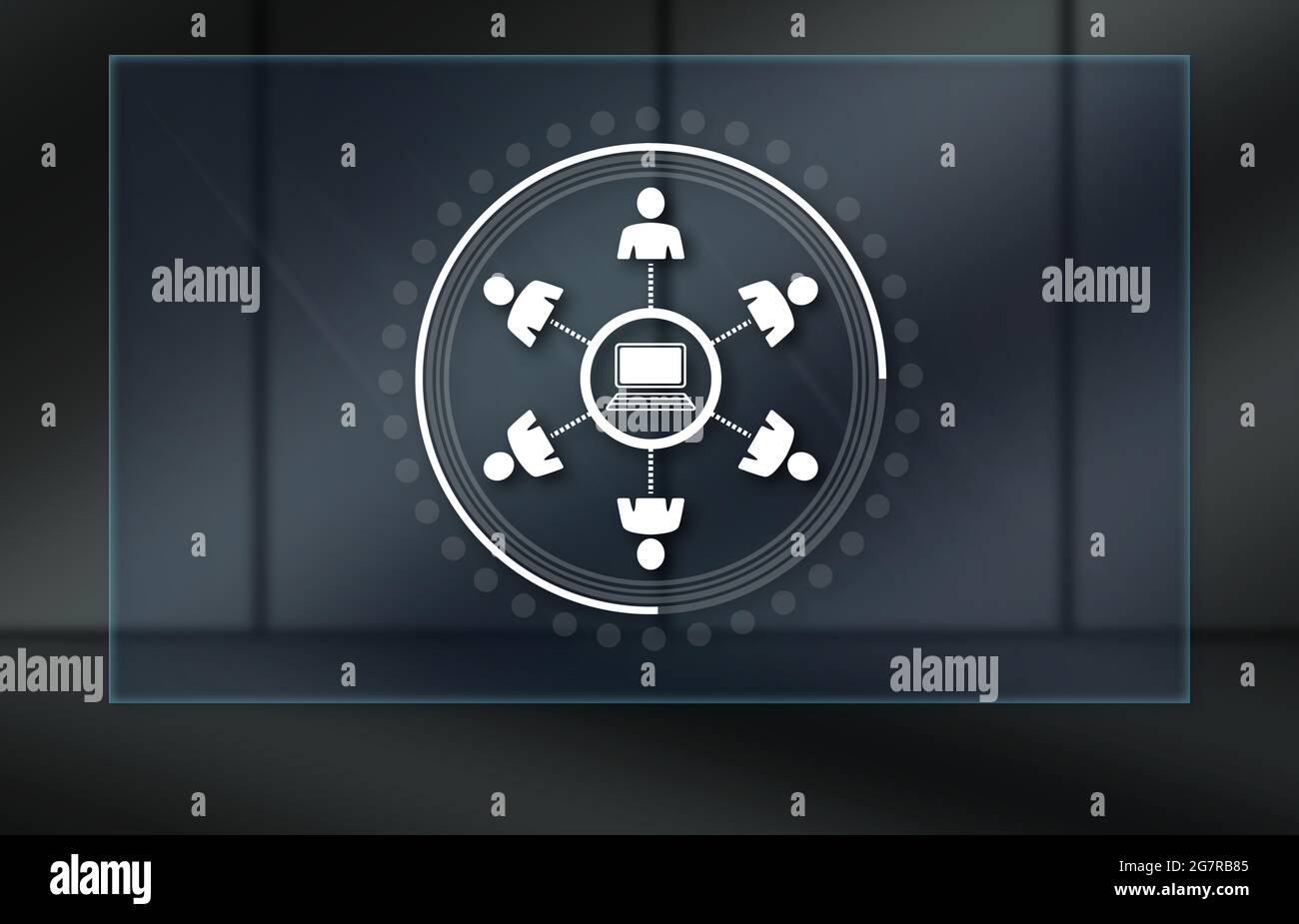 Digital marketing concept on dark background Stock Photo - Alamy