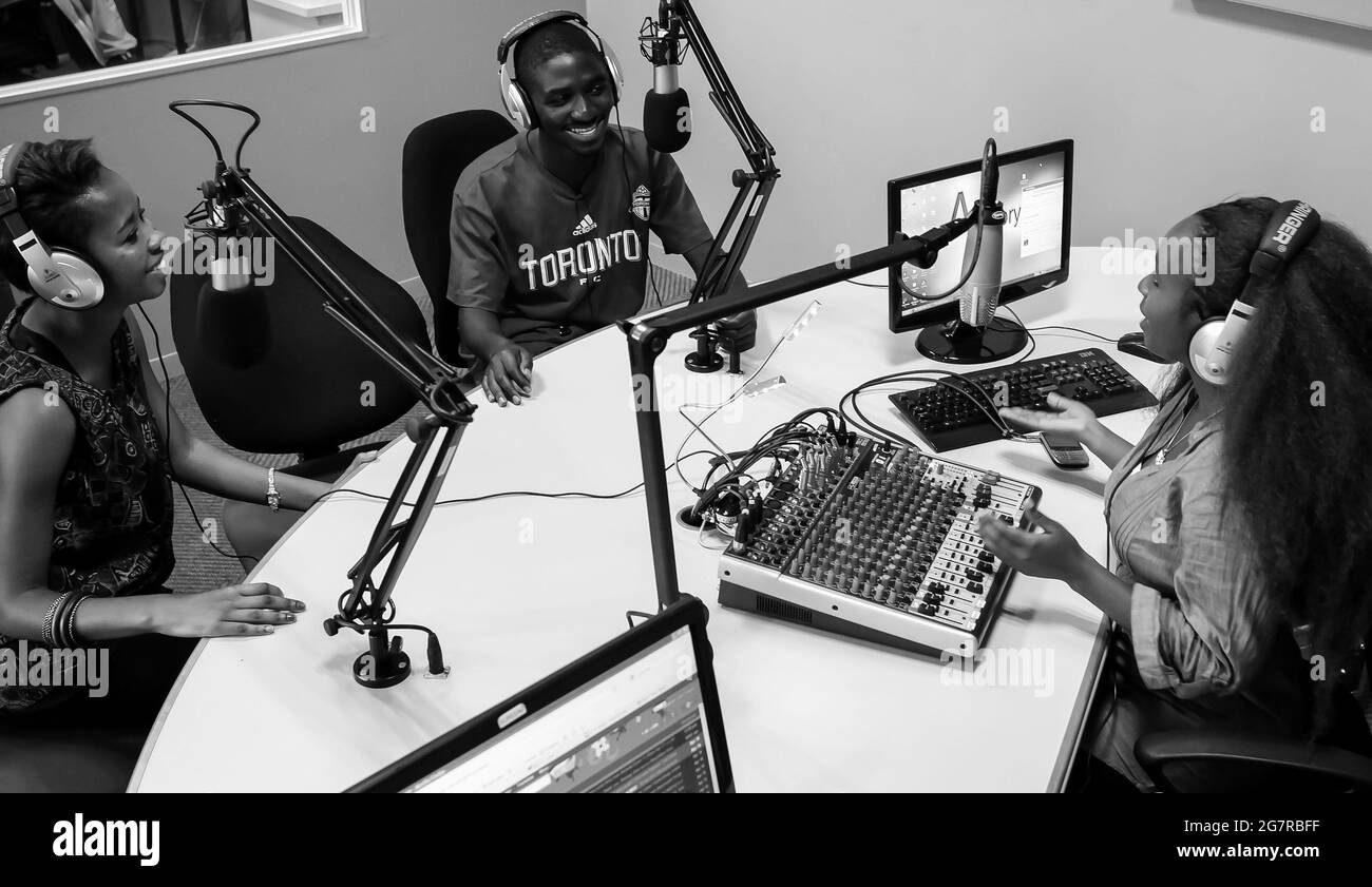 Radio presenter south africa Black and White Stock Photos & Images - Alamy