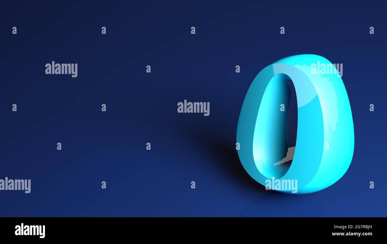 Blue background with O letter - 3D rendering illustration Stock Photo ...