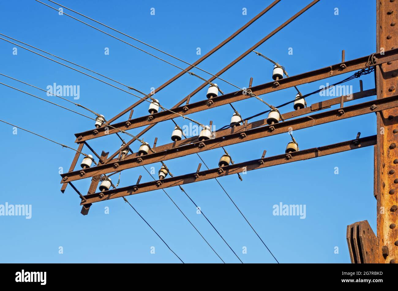 Old telephone and telegraph communication line that used to run ...