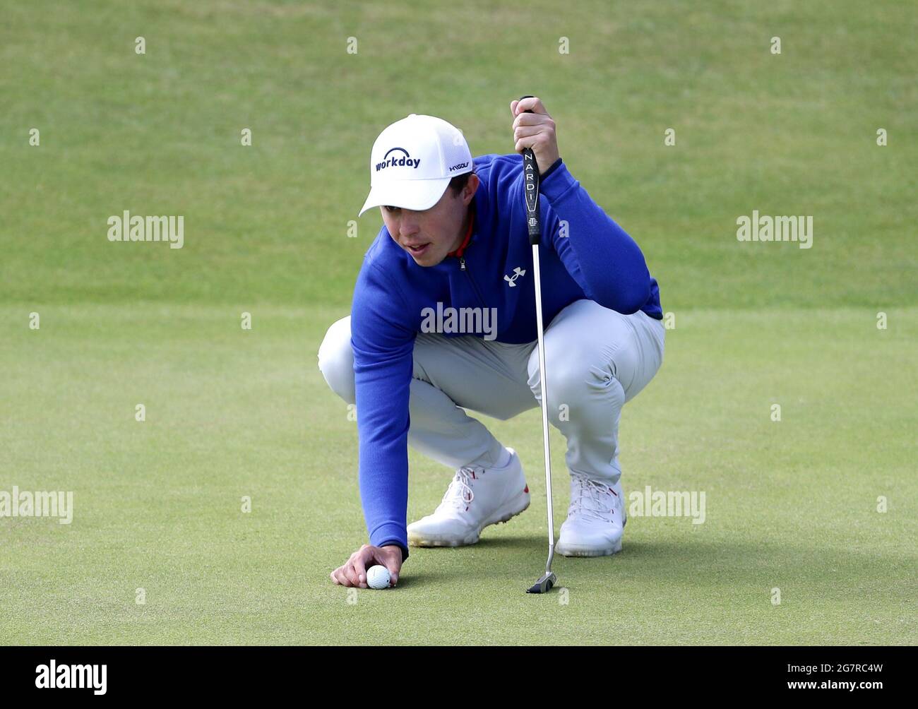 England's Matthew Fitzpatrick lines up a putt during day two of The ...