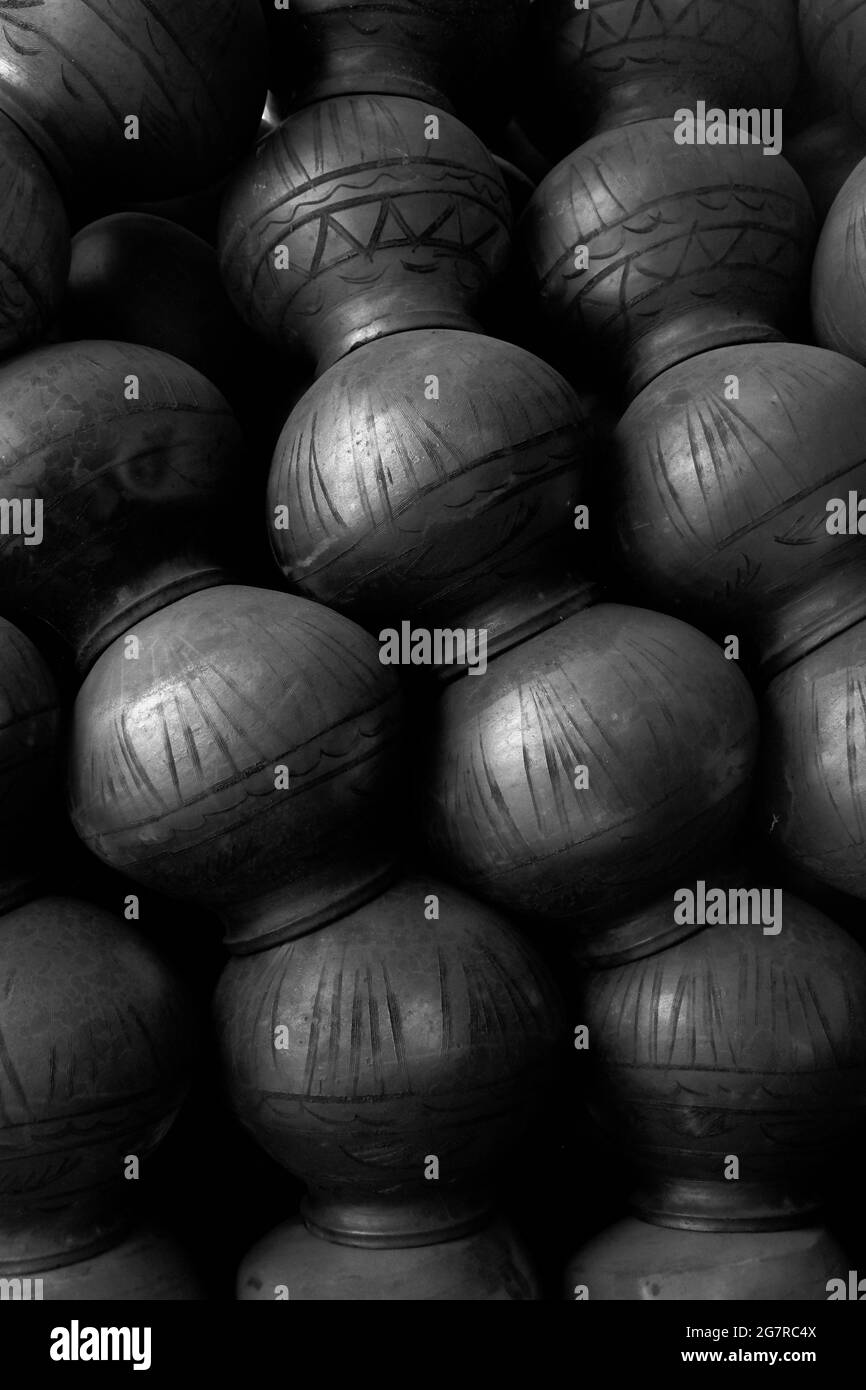 Traditional clay pot water Black and White Stock Photos & Images - Alamy