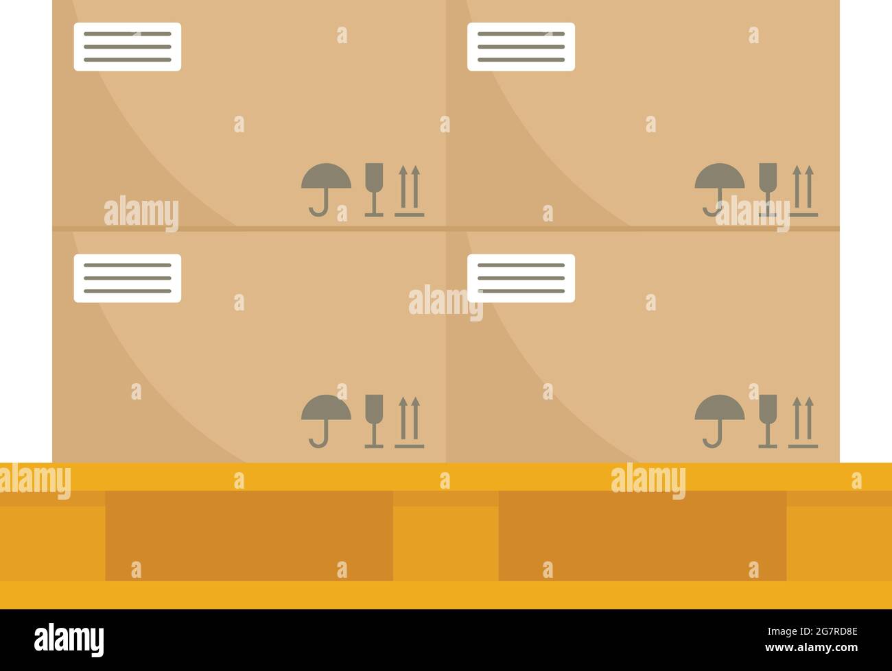 Warehouse parcel on pallet icon. Flat illustration of warehouse parcel ...