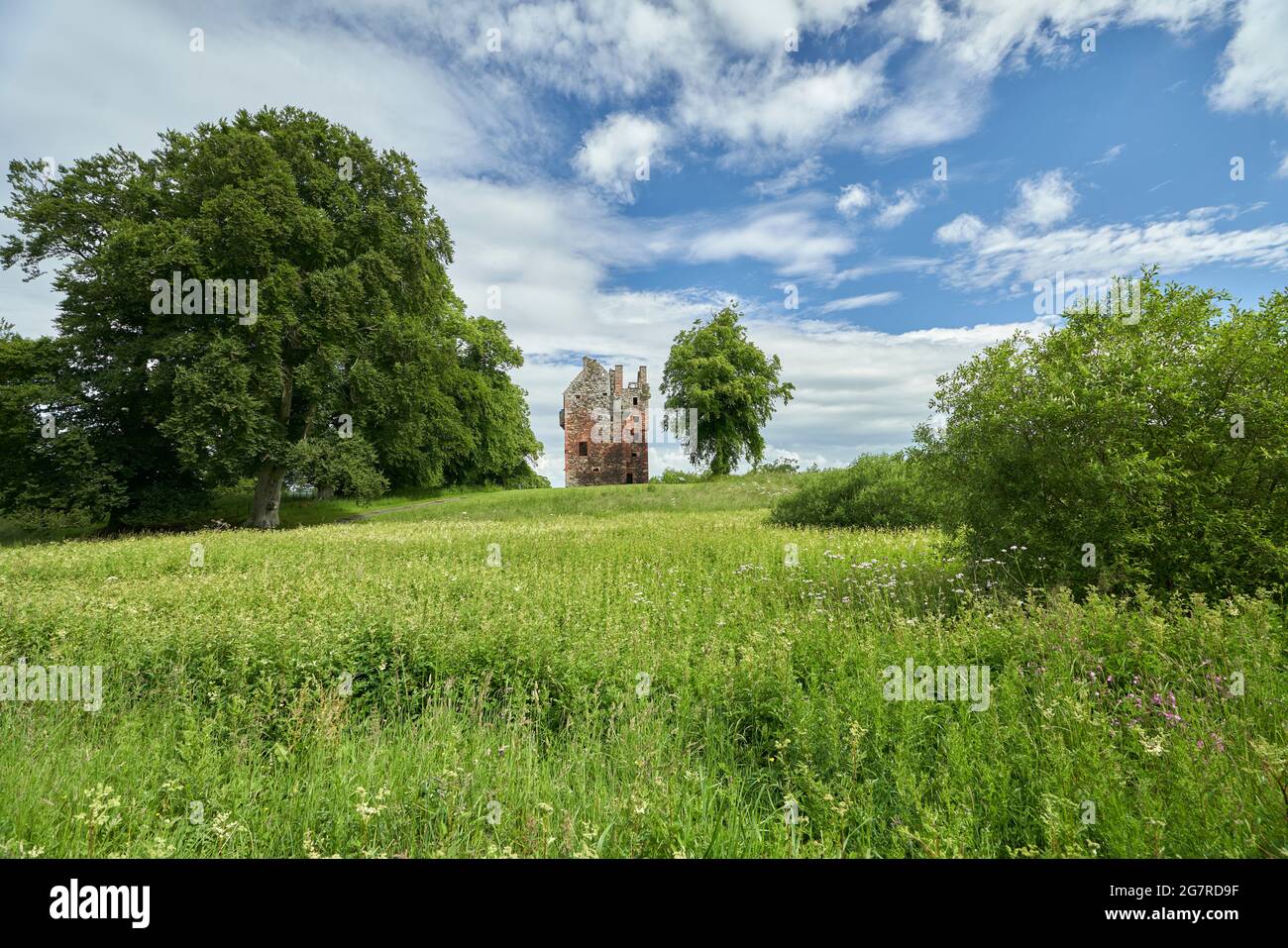 Greenknowe Tower a 16th-century tower house near Gordon in the Scottish ...