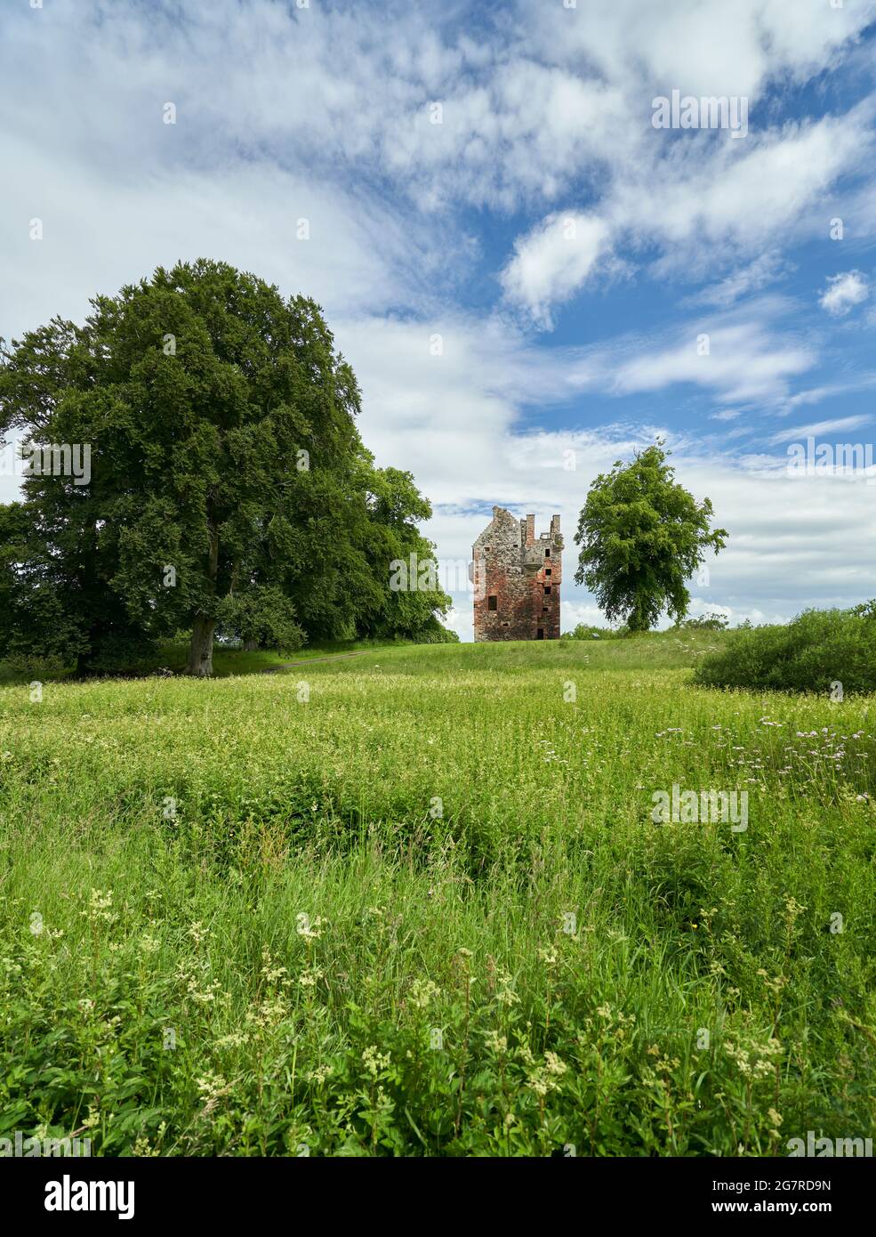 Greenknowe Tower a 16th-century tower house near Gordon in the Scottish ...