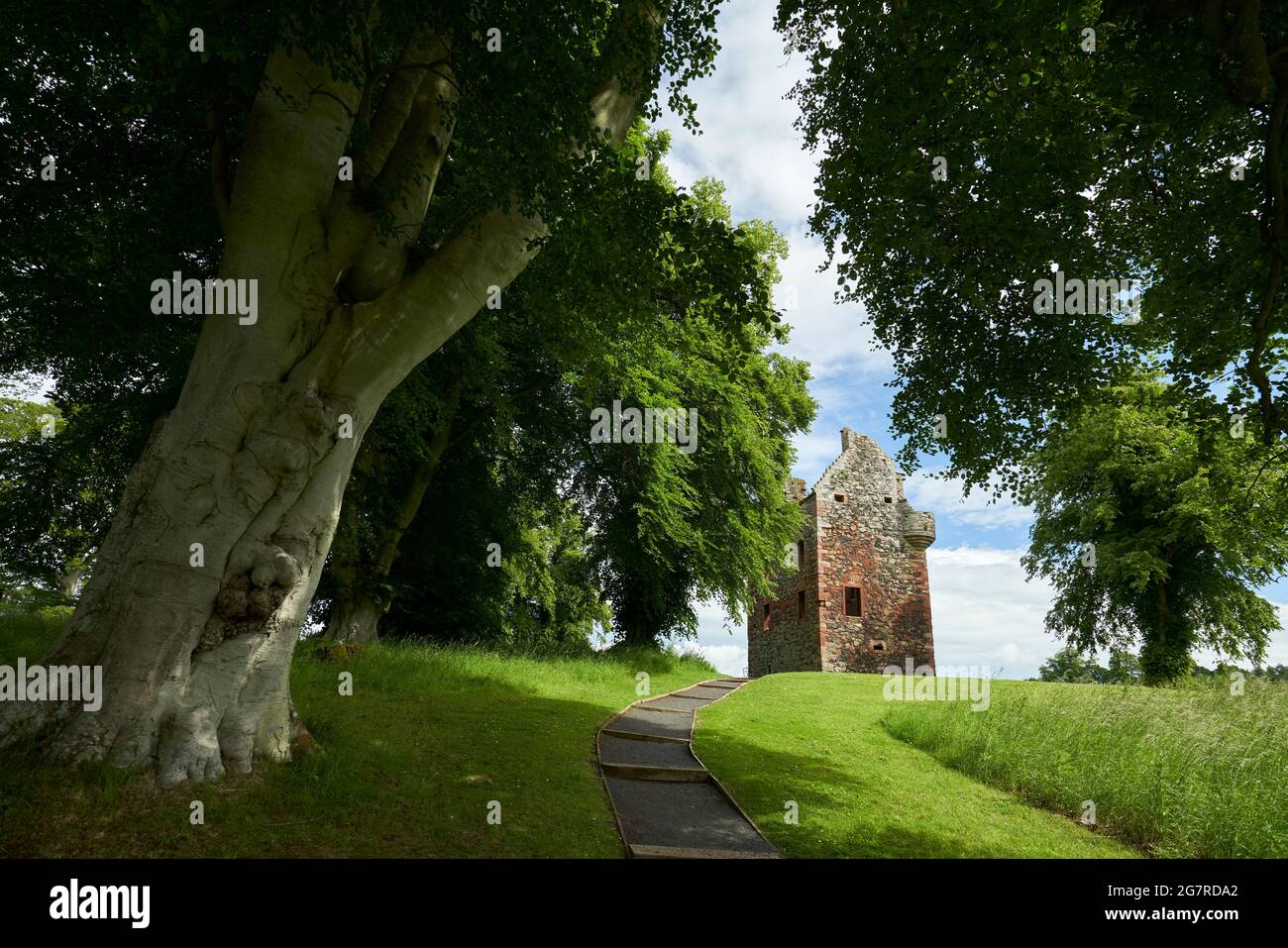 Greenknowe Tower a 16th-century tower house near Gordon in the Scottish ...