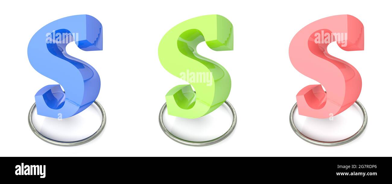 Character S set isolated on white bkg Stock Photo - Alamy