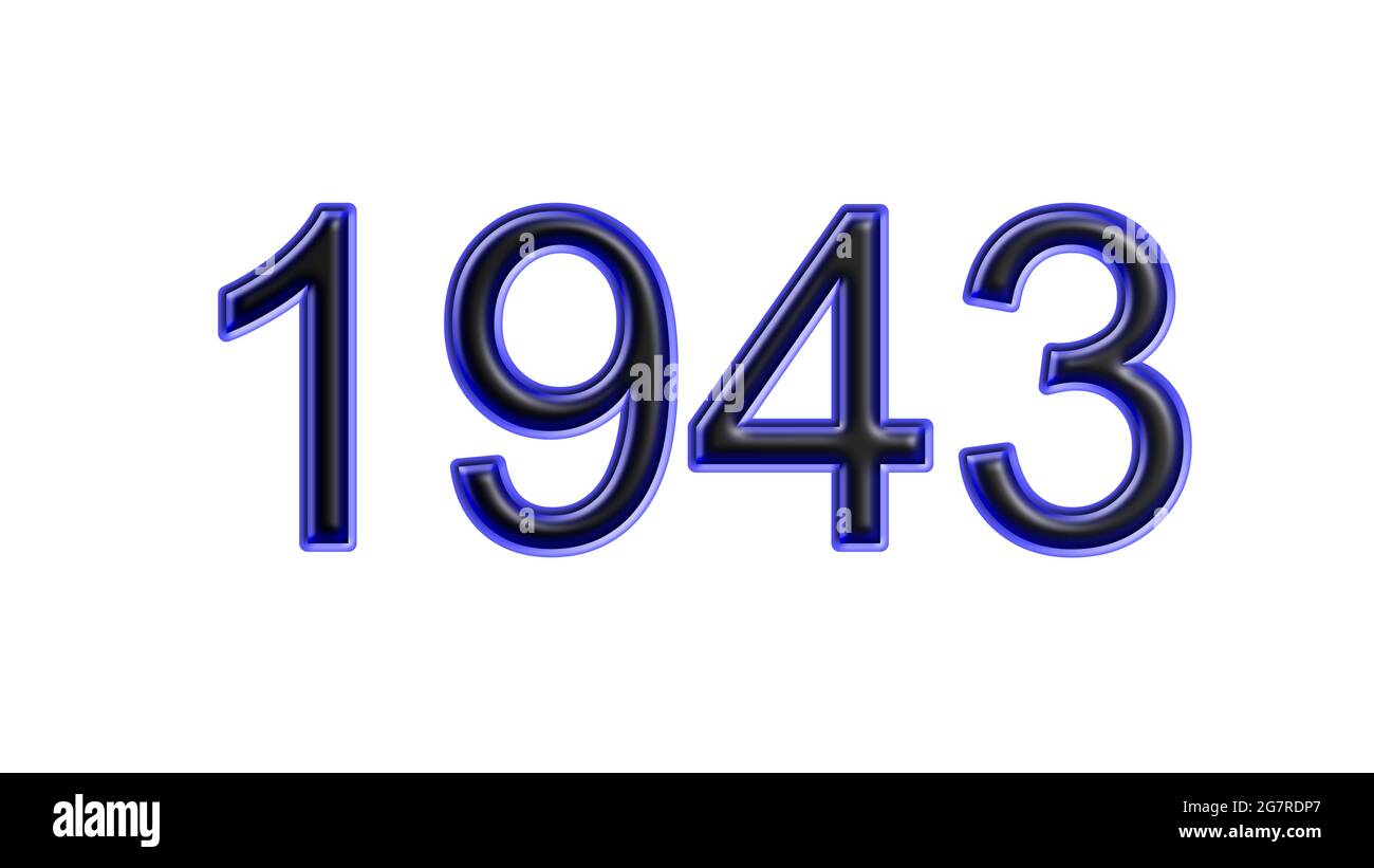 blue 1943 number 3d effect white background Stock Photo - Alamy