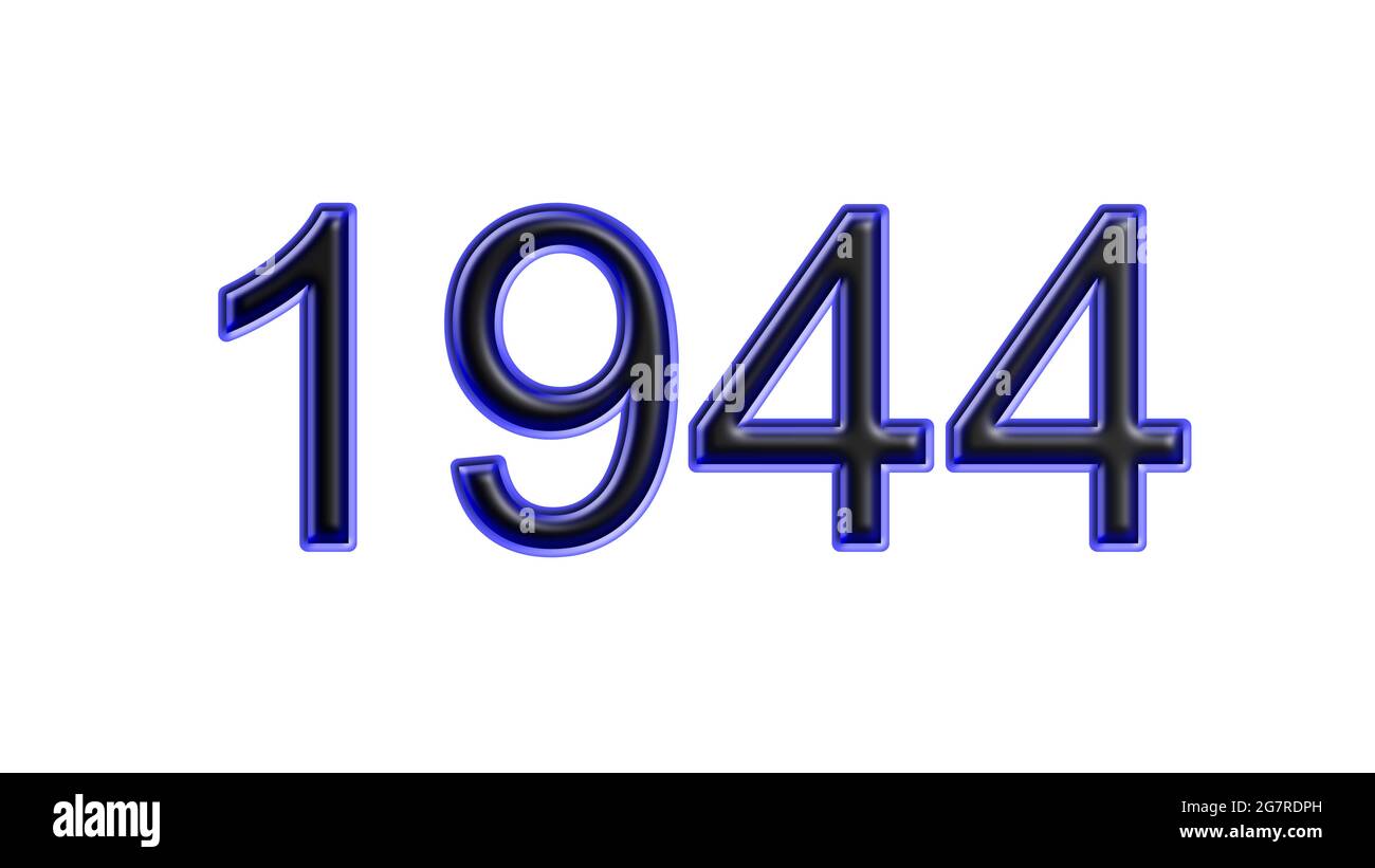 blue 1944 number 3d effect white background Stock Photo - Alamy