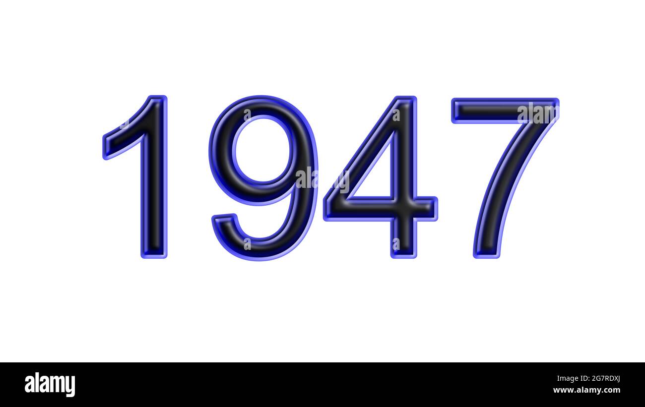 blue 1947 number 3d effect white background Stock Photo - Alamy