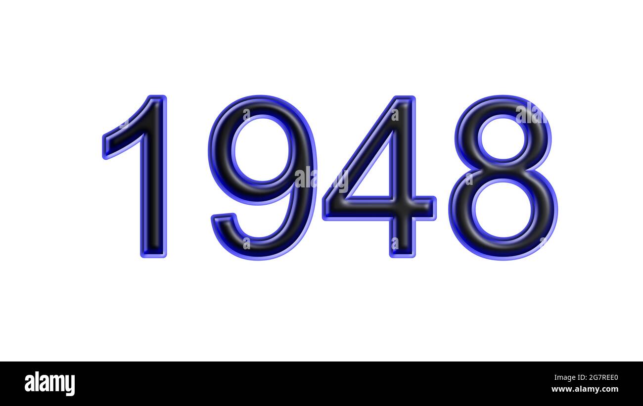 blue 1948 number 3d effect white background Stock Photo - Alamy