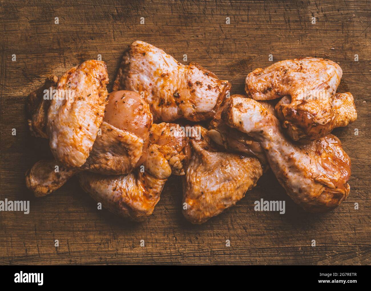 Pieces marinated chicken on hi-res stock photography and images - Alamy