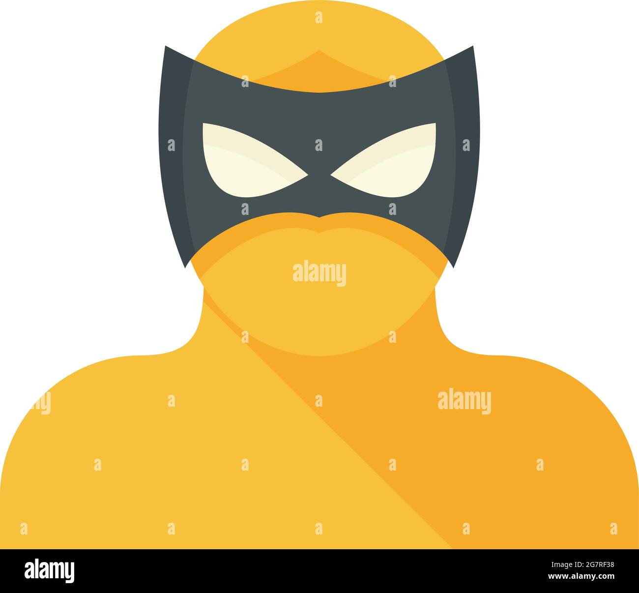 Yellow superhero icon. Flat illustration of yellow superhero vector ...