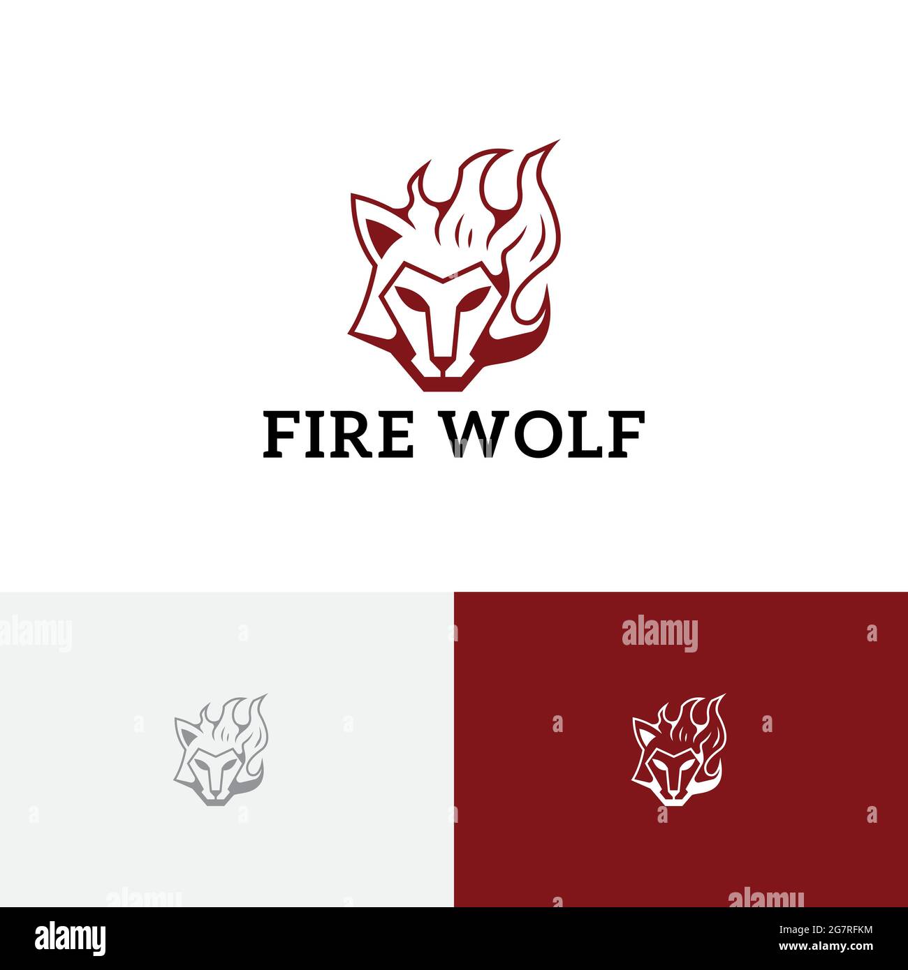 Hot Fire Wolf Head Flame Burn Logo Stock Vector Image & Art - Alamy