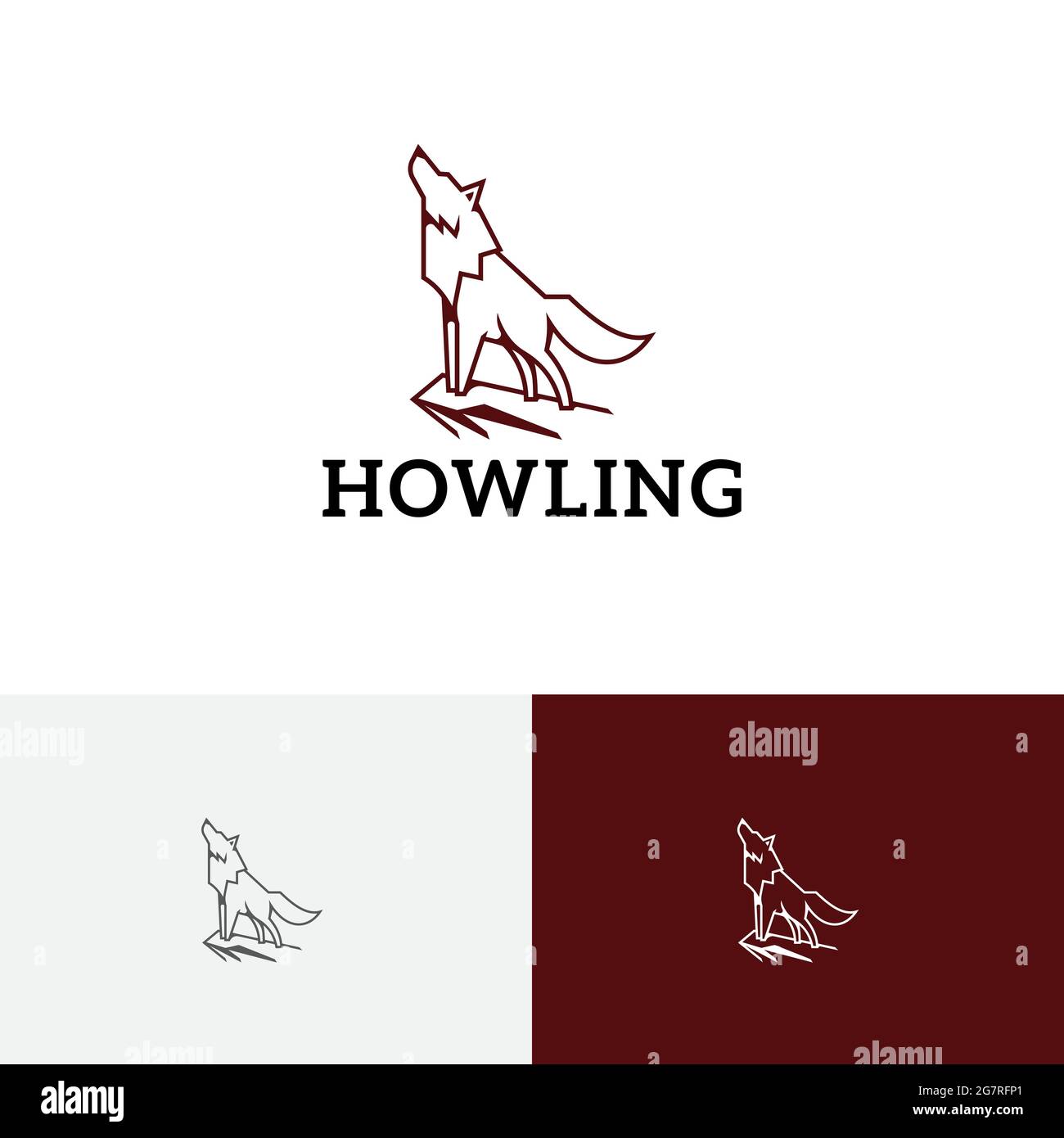 Wild wolf howling on Stock Vector Images - Alamy