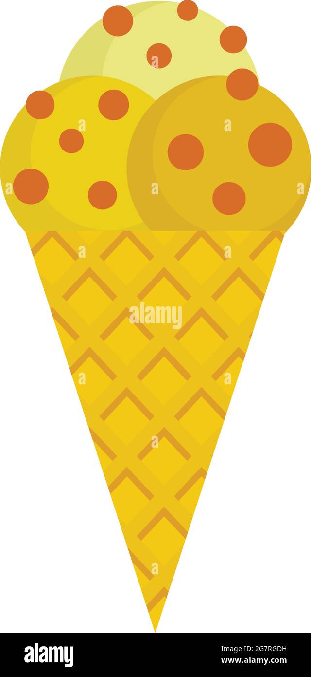 Ice cream cone icon. Flat illustration of ice cream cone vector icon ...