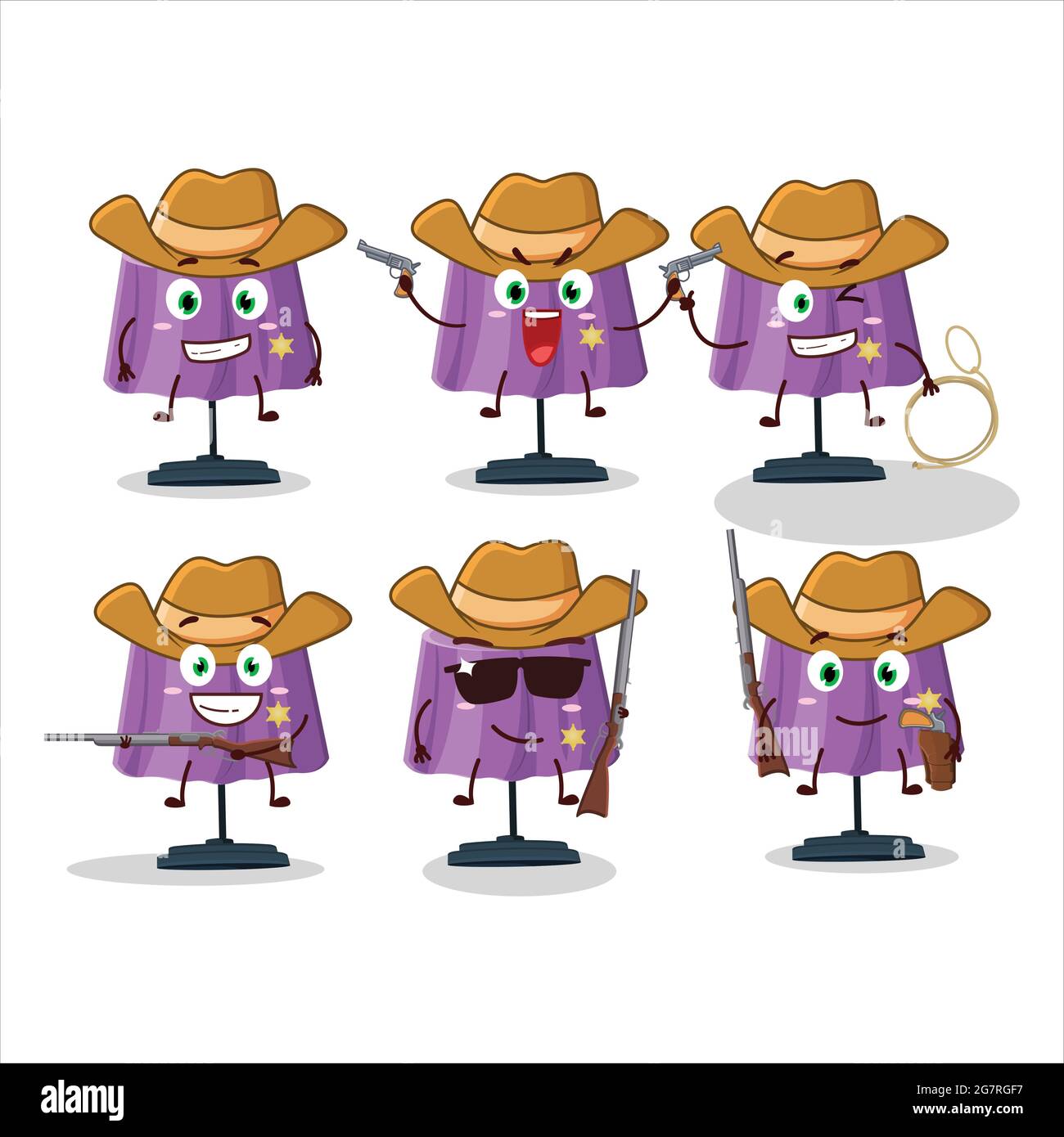 Cool cowboy magic desk lamp cartoon character with a cute hat. Vector ...