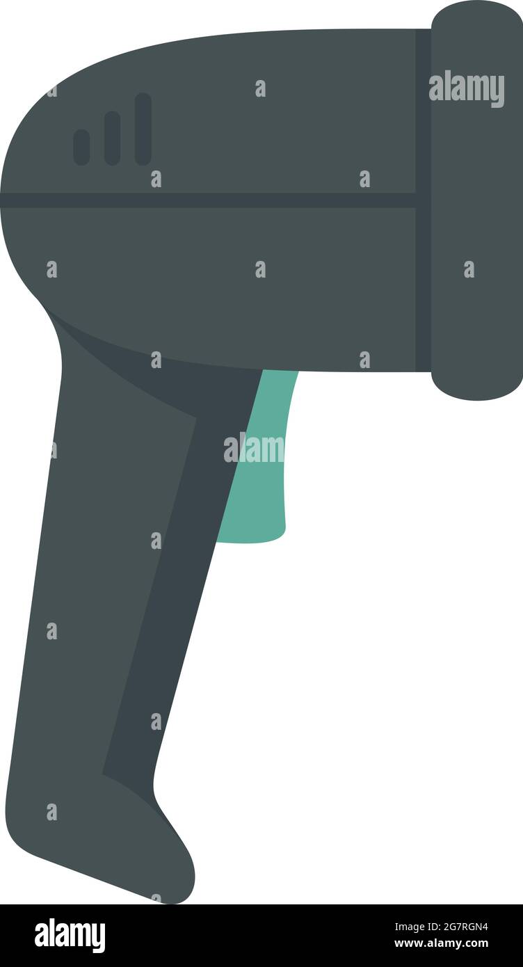Small barcode scanner icon. Flat illustration of small barcode scanner ...