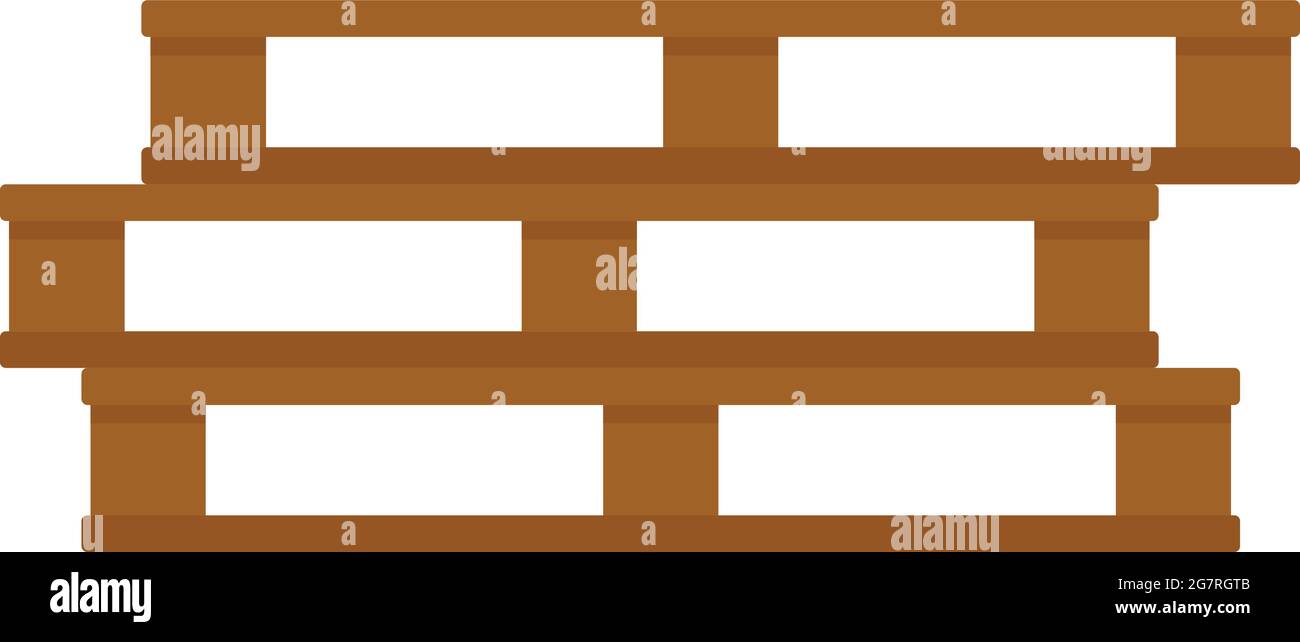 Wood pallet stack icon. Flat illustration of wood pallet stack vector ...